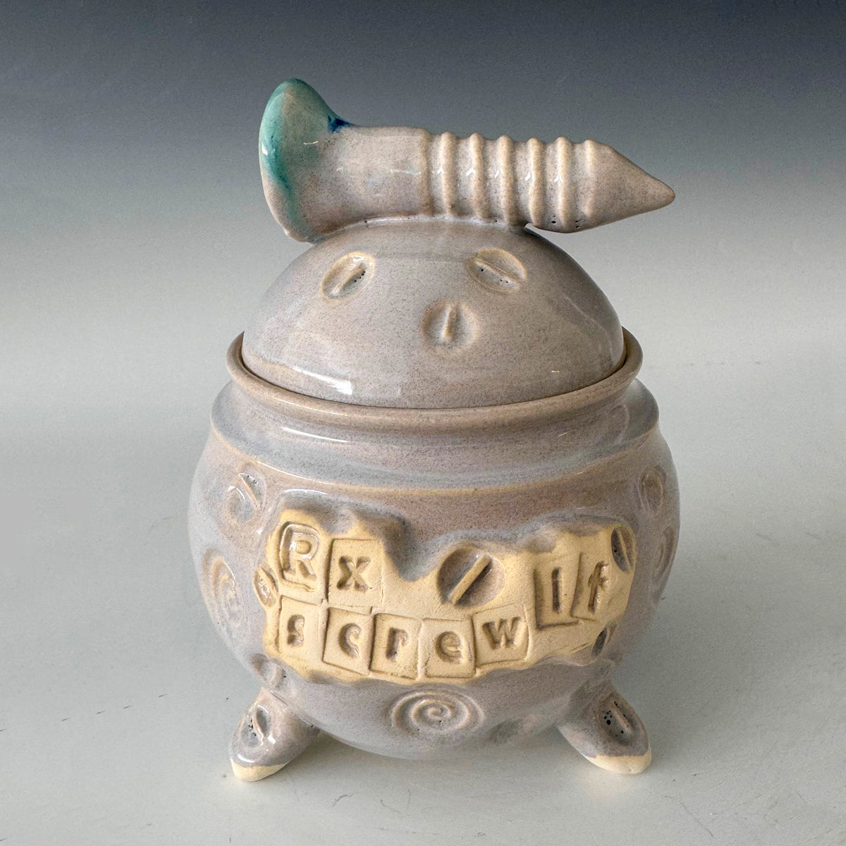 "RX Screw It" Lidded Jar – Indian River Clay